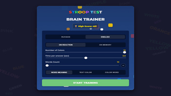 Stroop Test Brain Trainer - Kostenlos spielen | WowSpiele